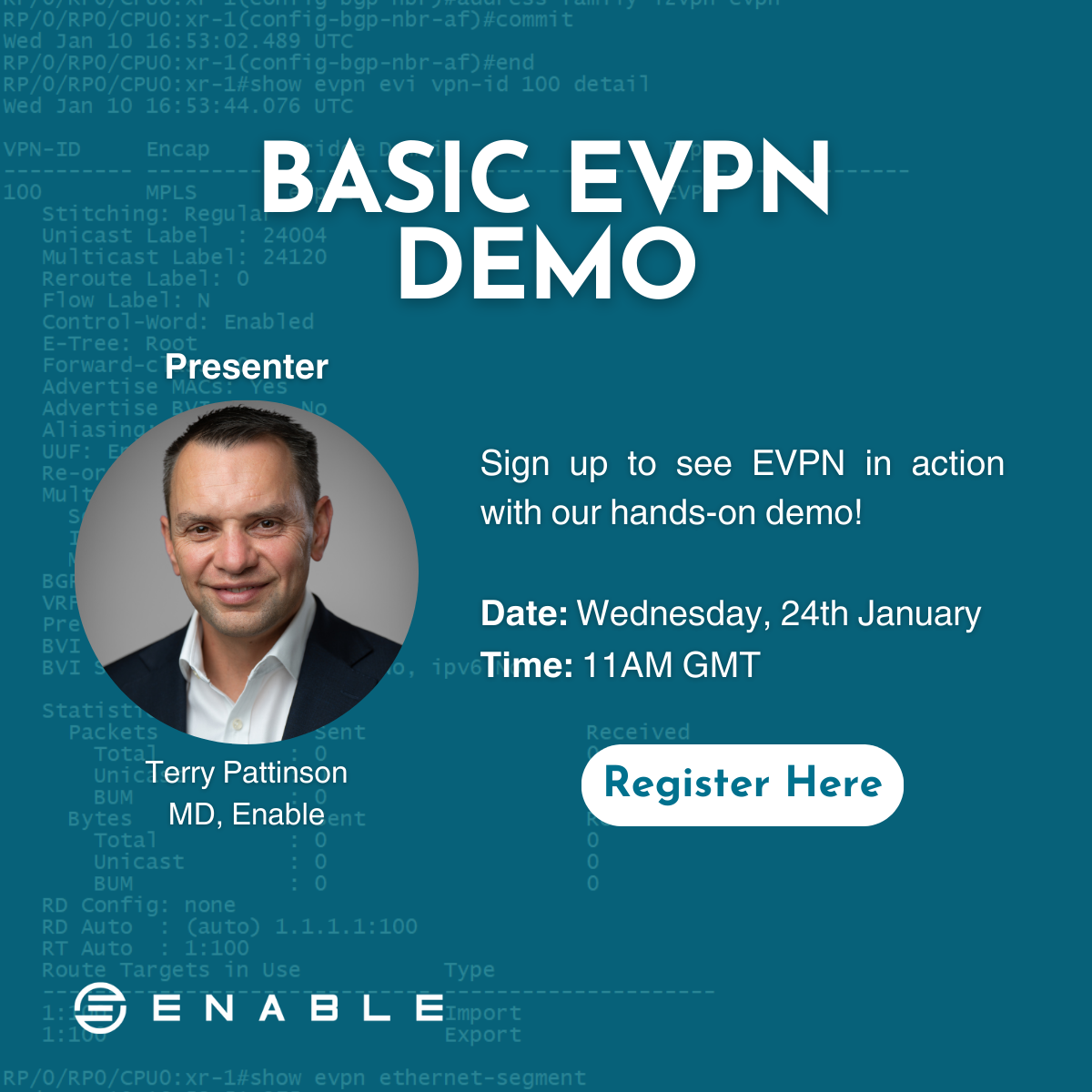 Webinar Registration - EVPN Demo - Part 1